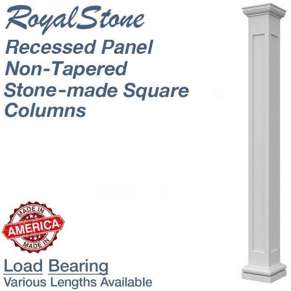 RoyalStone Round Tapered Fluted Polymer Stone Columns